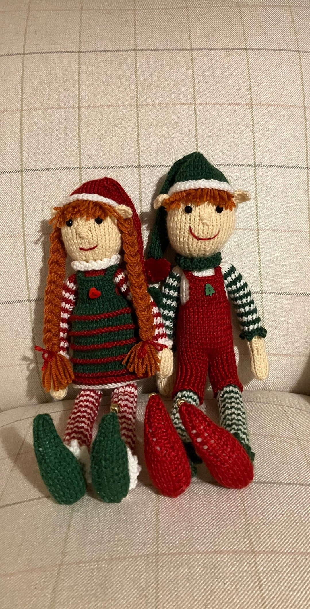 Knitted Elf Christmas Decoration - Etsy