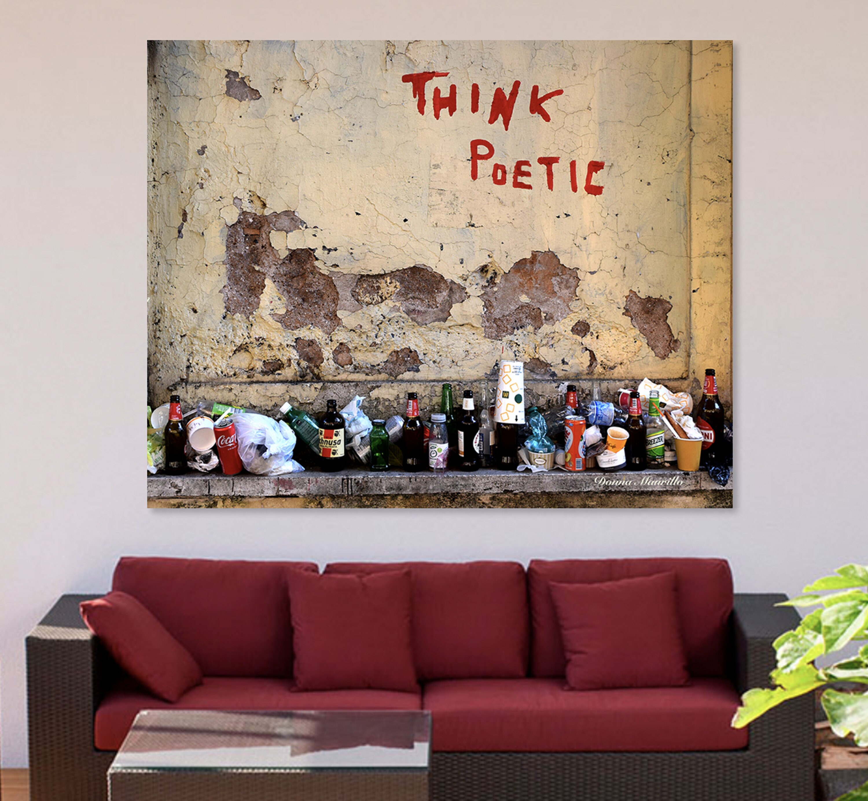 Think Poetic, Rome -- Graffiti, Bottles, Wall, Yellow, Rome, Roma ...