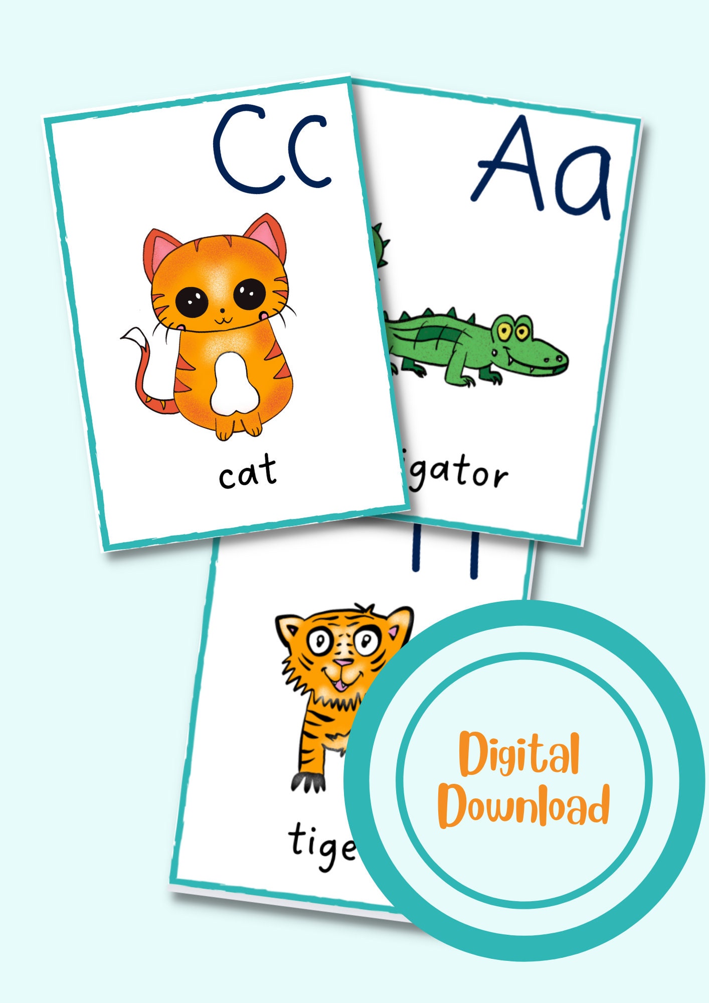 Animal Alphabet Class Poster Digital Product for Classrooms Primary ...