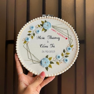 Personalized Wedding or Anniversary Embroidery, Custom Wedding ...