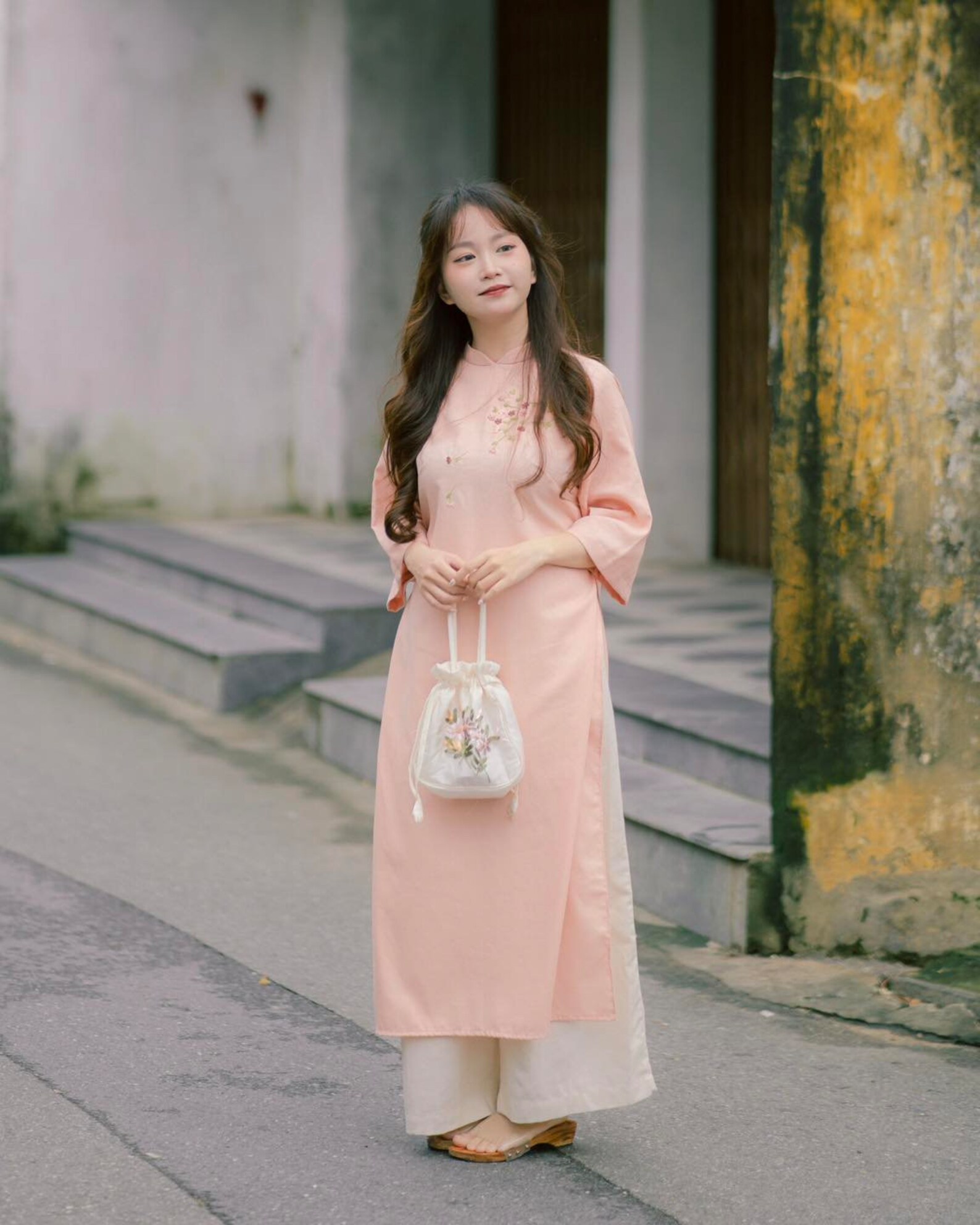 Handmade Embroidery Ao Dai, Ao Dai Linen, Ao Dai Plus Size, Embroidered ...