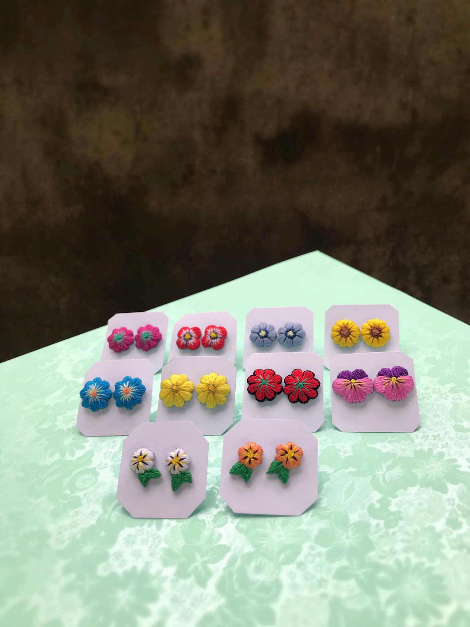 Hand Embroidered Earrings, Handmade Earrings, Custom Embroidered ...