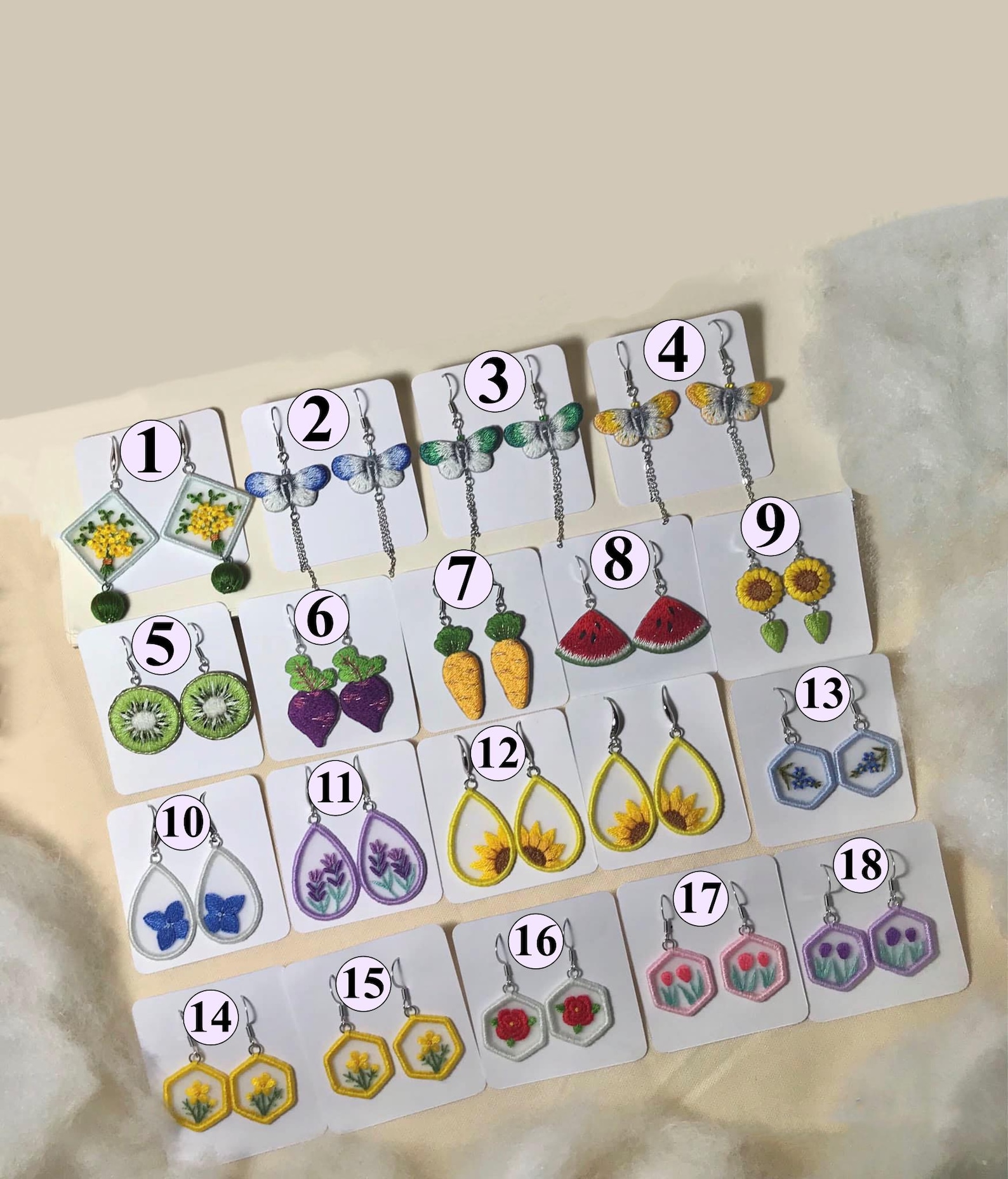 Hand Embroidered Earrings, Handmade Earrings, Custom Embroidered ...