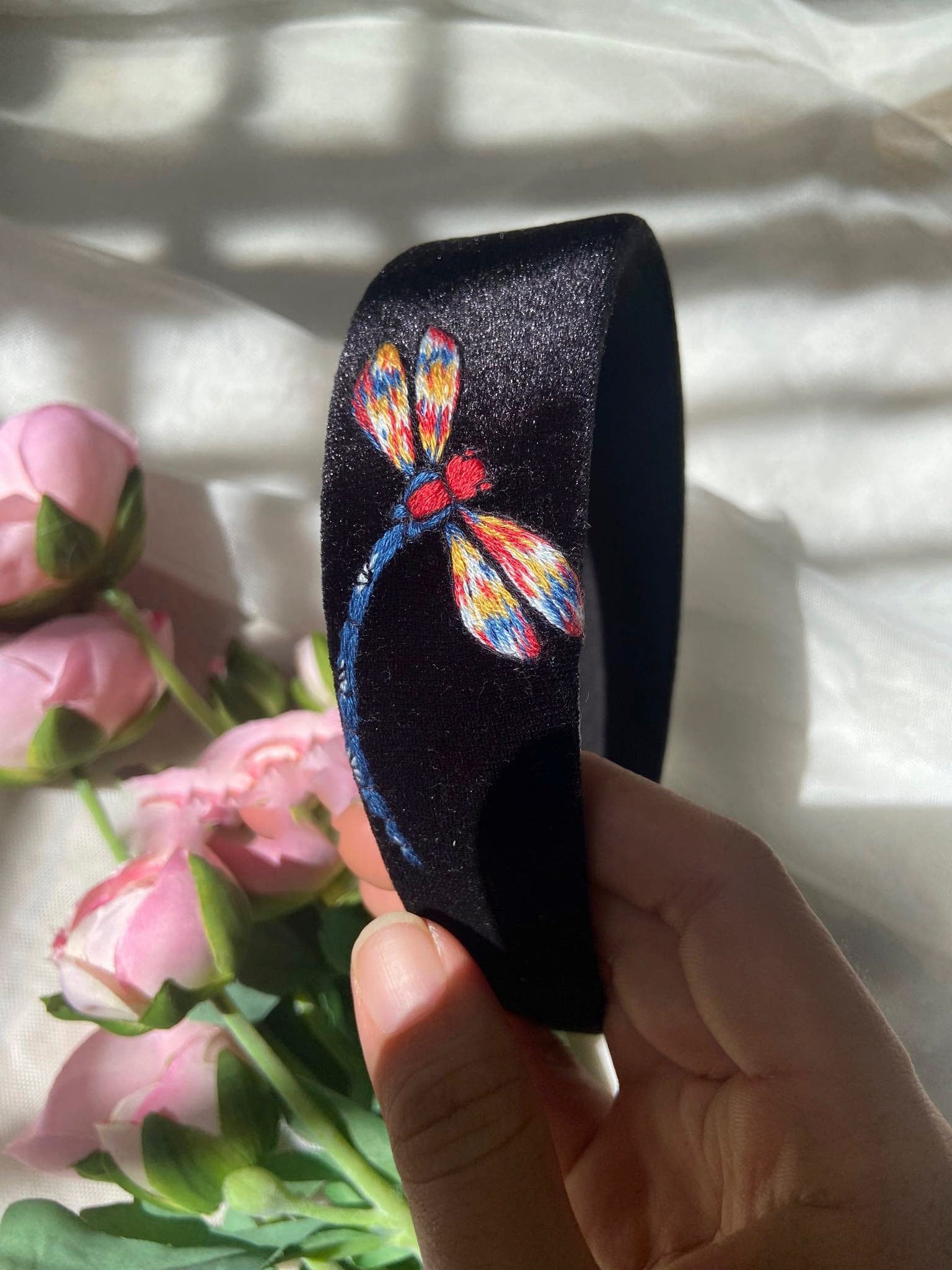 Hand-embroidered Dragonfly Headband, Linen Turban, Vietnamese Gift - Etsy
