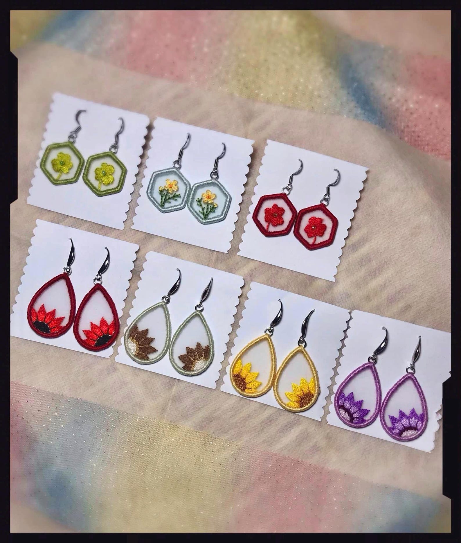 Hand Embroidered Earrings, Handmade Earrings, Custom Embroidered ...