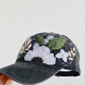 Hand Embroidered Floral Baseball Cap, Custom Vintage Hat - Etsy