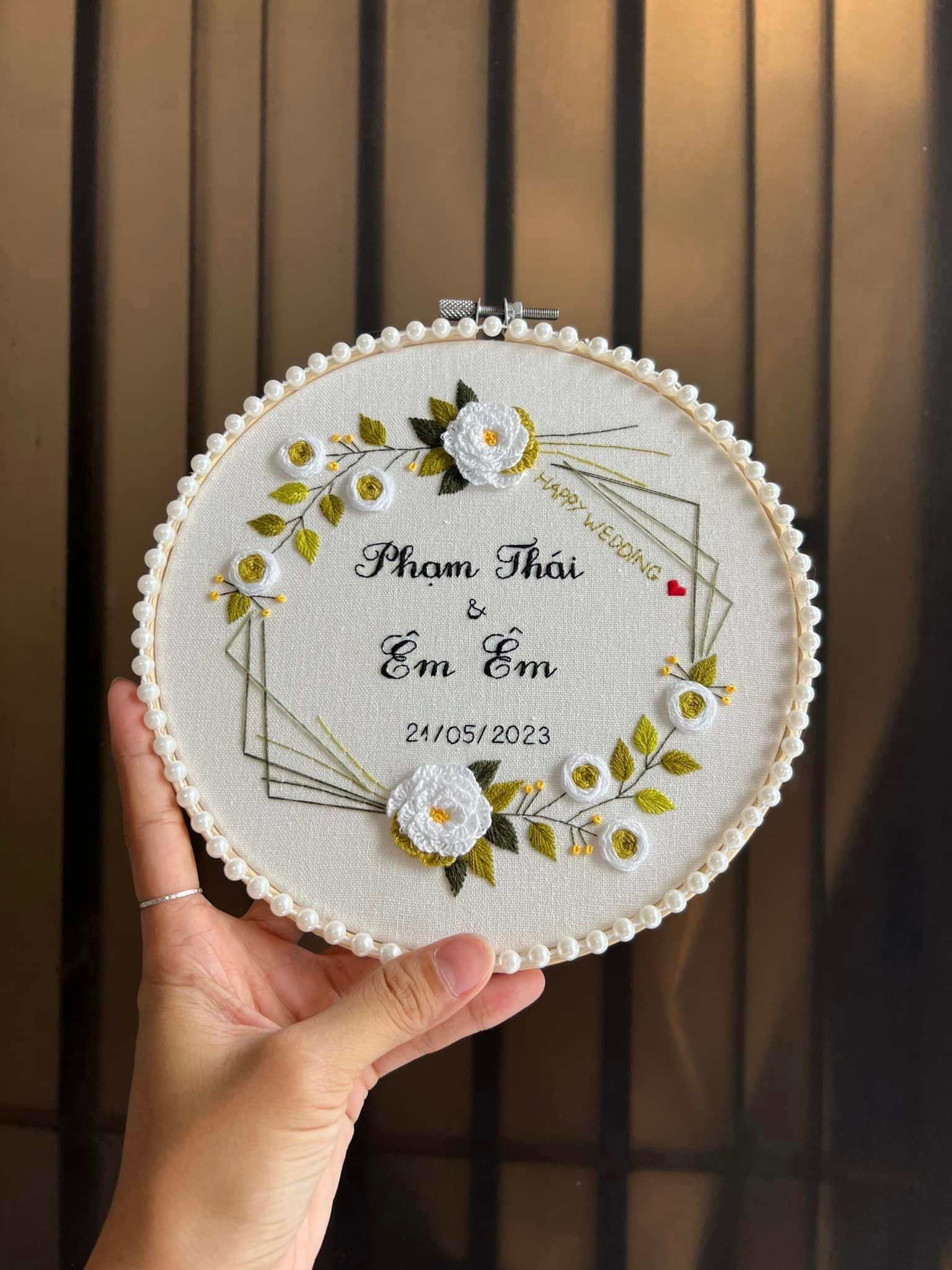 Embroidered Items For A Wedding Wedding Date Embroidery Etsy UK