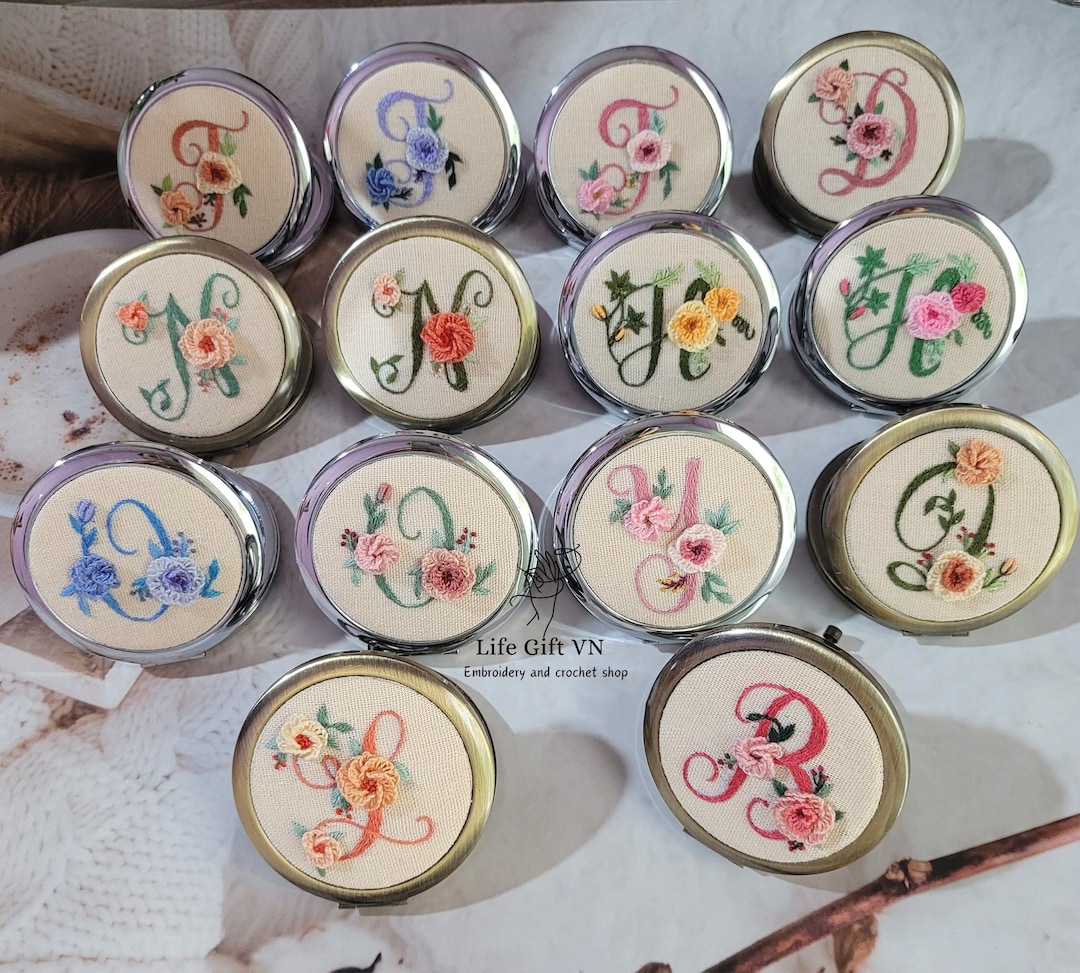 Custom Embroidered Letter Mirror, Personalized Embroidered Name Mirror ...