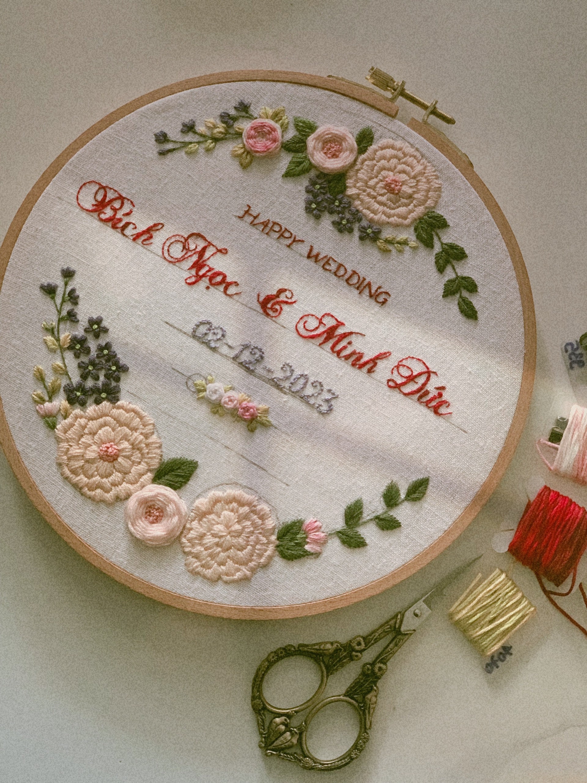 Personalized Wedding Embroidery Hoop, Anniversary Gift - Etsy