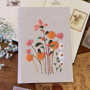 Personalized Hand Embroidered Notebook, Handmade Fabric Notebook ...