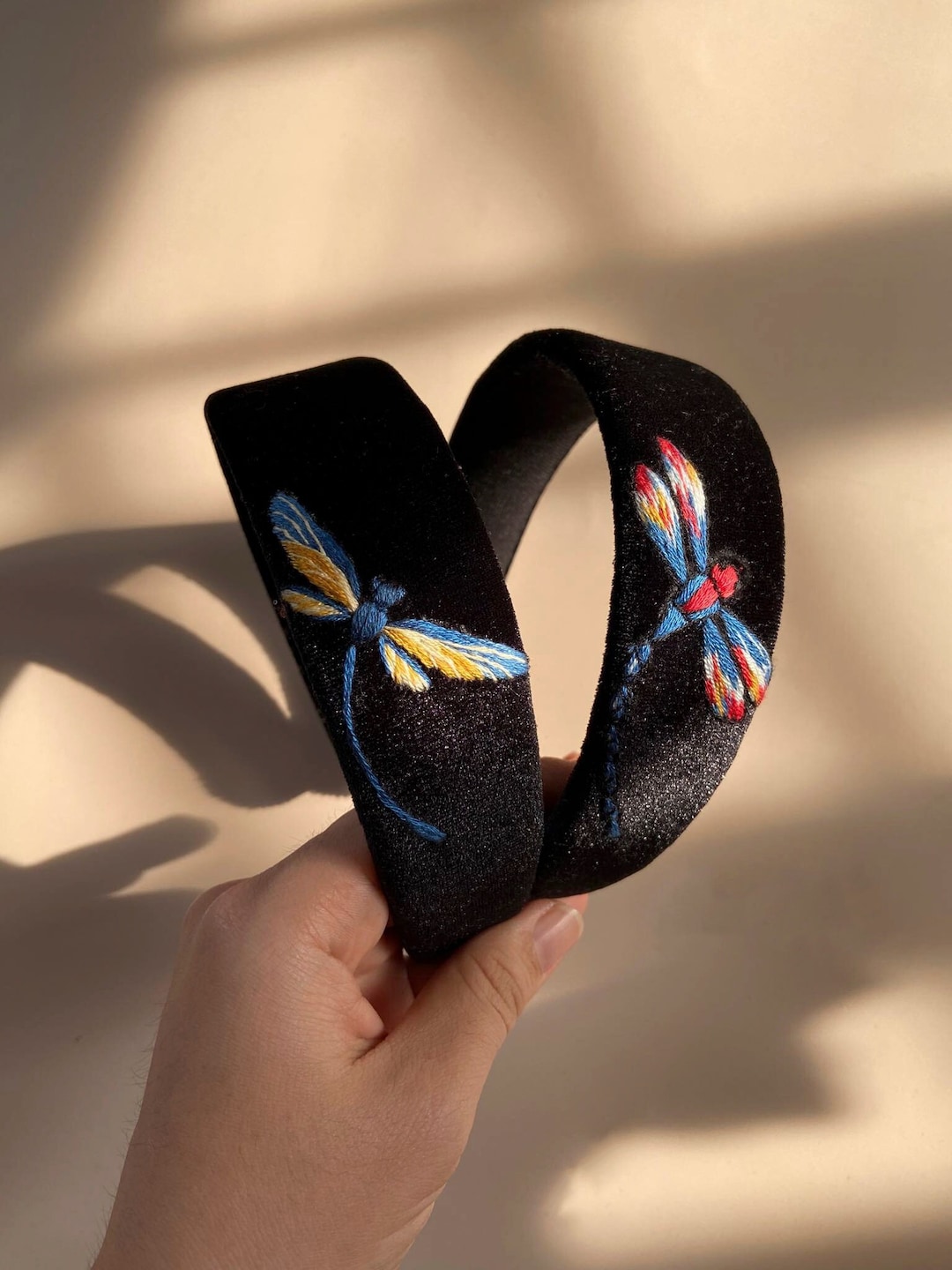 Hand-embroidered Dragonfly Headband, Linen Turban, Vietnamese Gift - Etsy