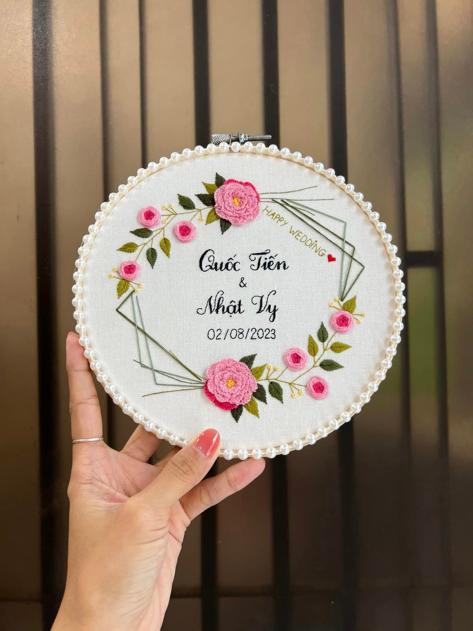 Personalized Wedding or Anniversary Embroidery, Custom Wedding ...