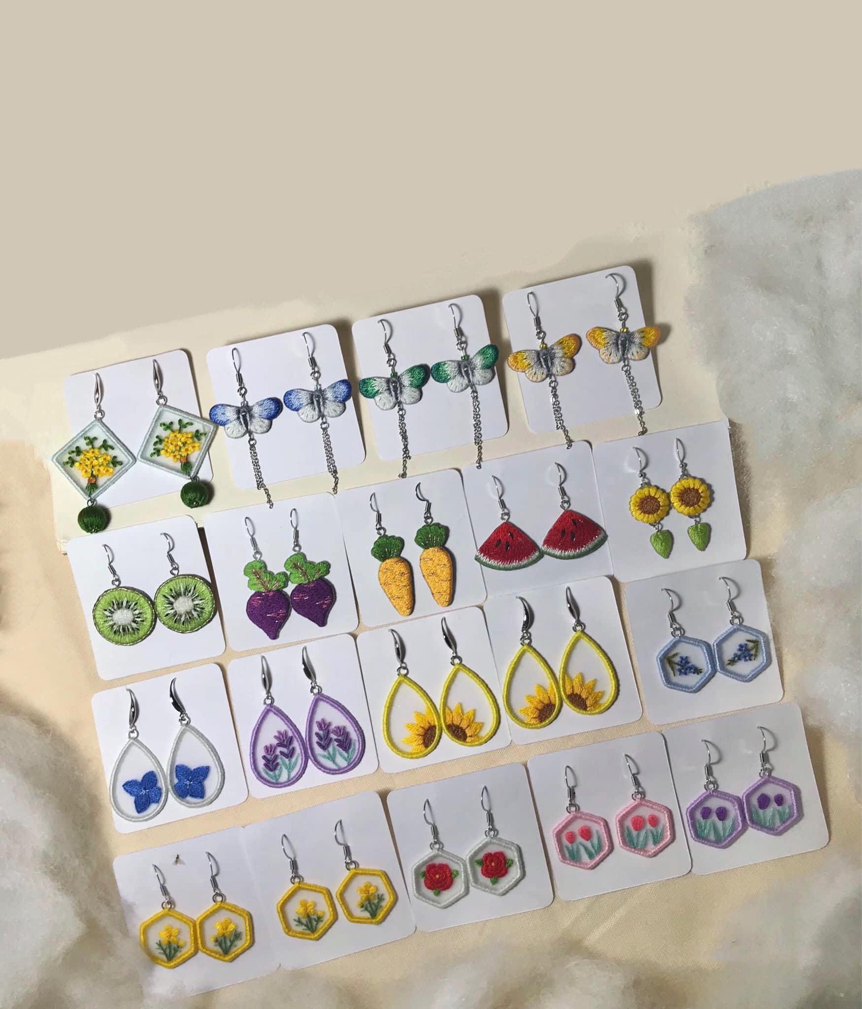 Hand Embroidered Earrings, Handmade Earrings, Custom Embroidered ...