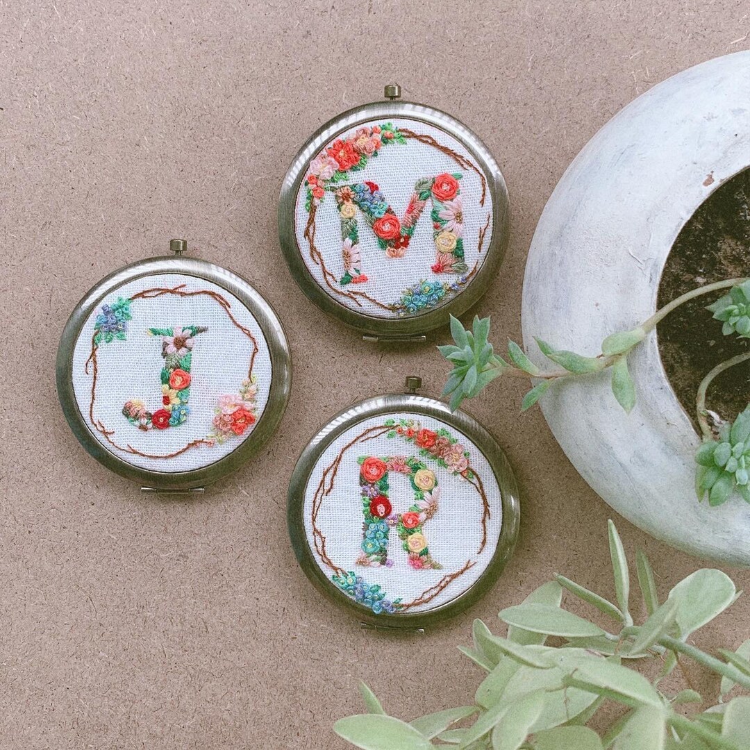 Custom Embroidered Name Mirror, Embroidered Mirror With Personalized ...