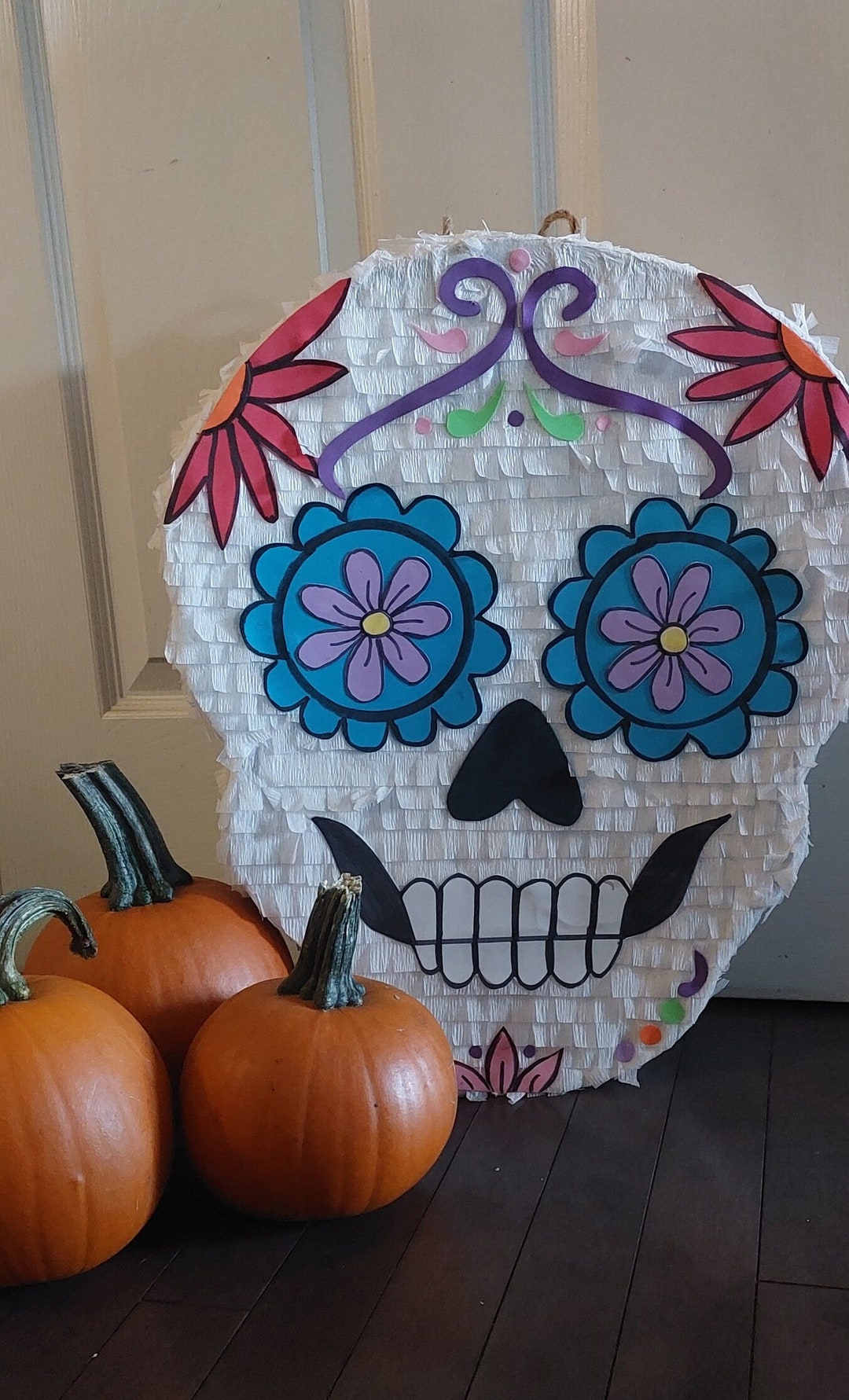 19.7 Tall Sugar Skull Pinata Ready to Ship Pinata Halloween Party ...