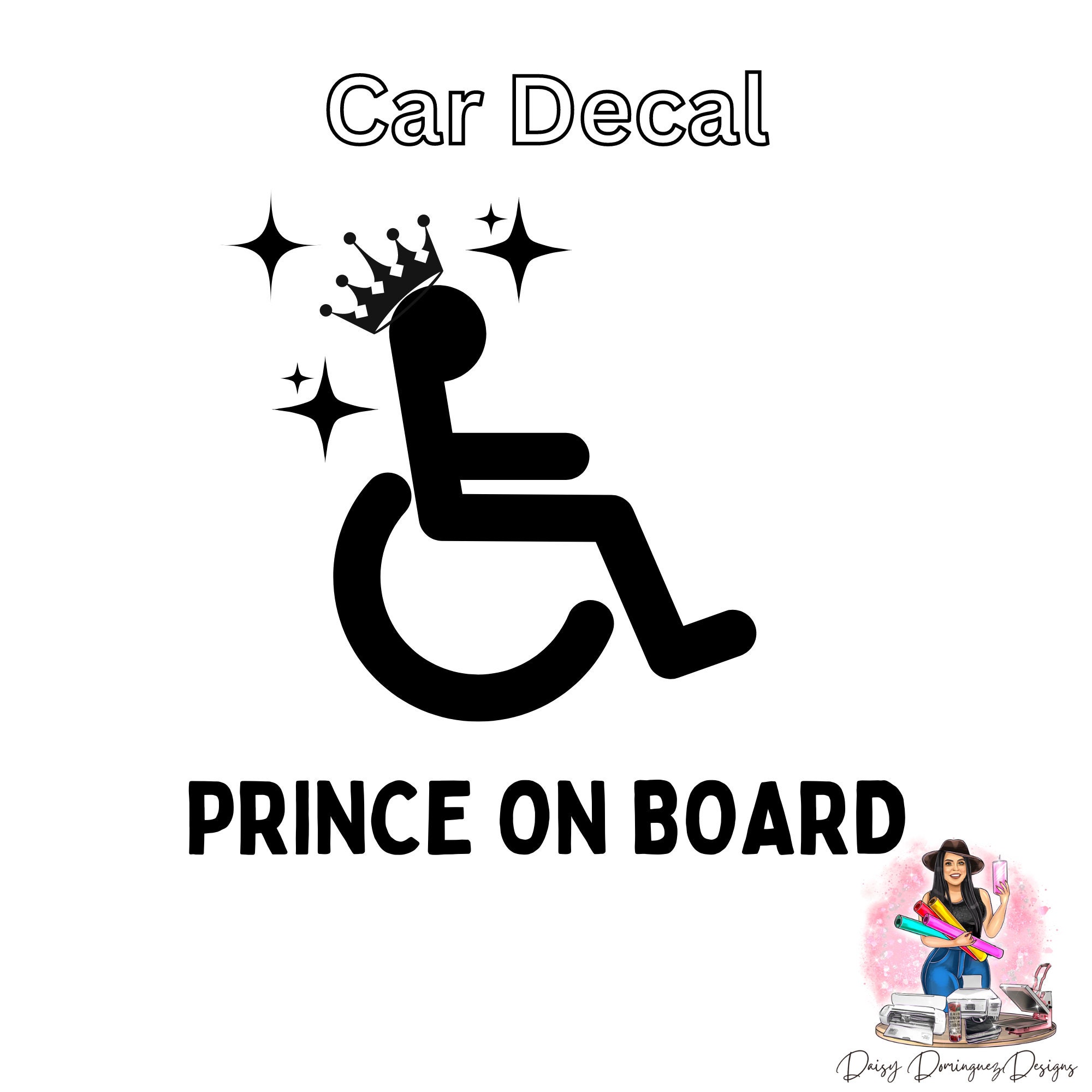 Prince on Board Handicapped Car Decal (SVG) | Note: Digital Download ...