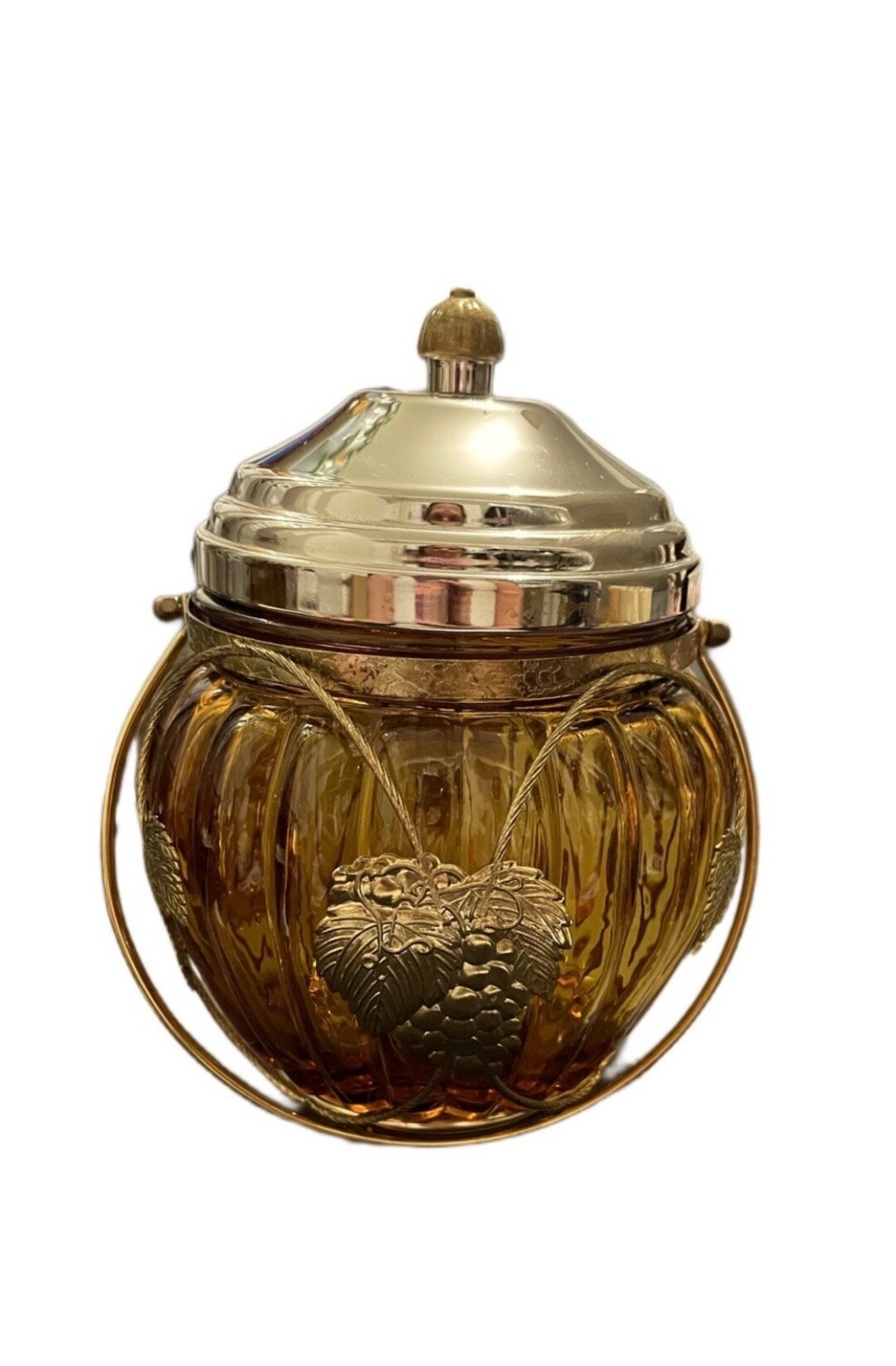 Beautiful Vintage Golden Amber Toned Glass Music Jar Fall - Etsy