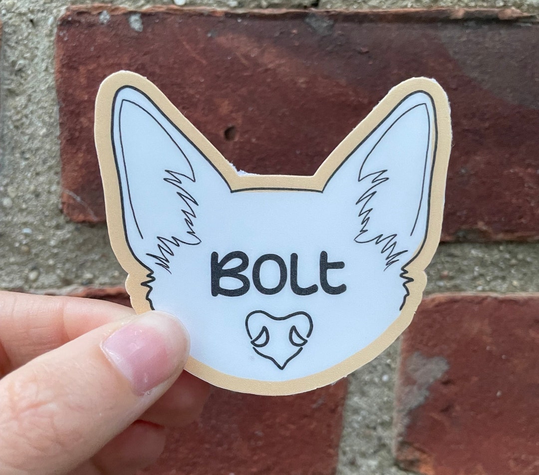 Custom Pet Ear Outline Sticker, Dog Ear Sticker, Laptop Sticker, Water ...