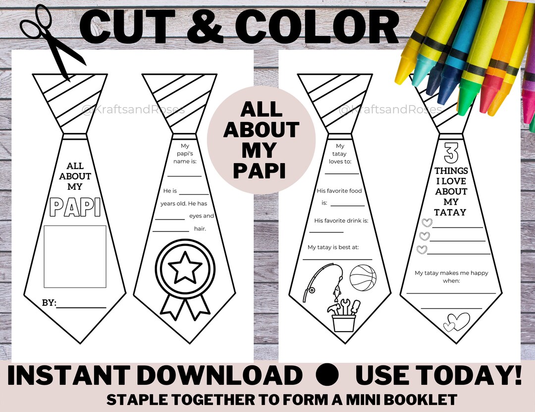 Printable All About My Papi | 2022 Father's Day Coloring Activity ...