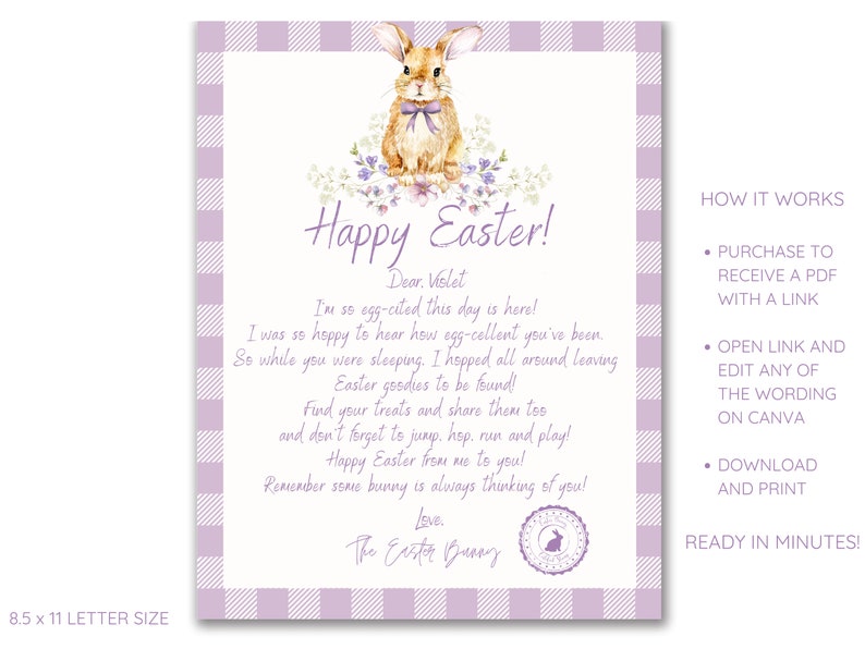 Editable Letter From the Easter Bunny, Kids, Easter Printable, Easter ...