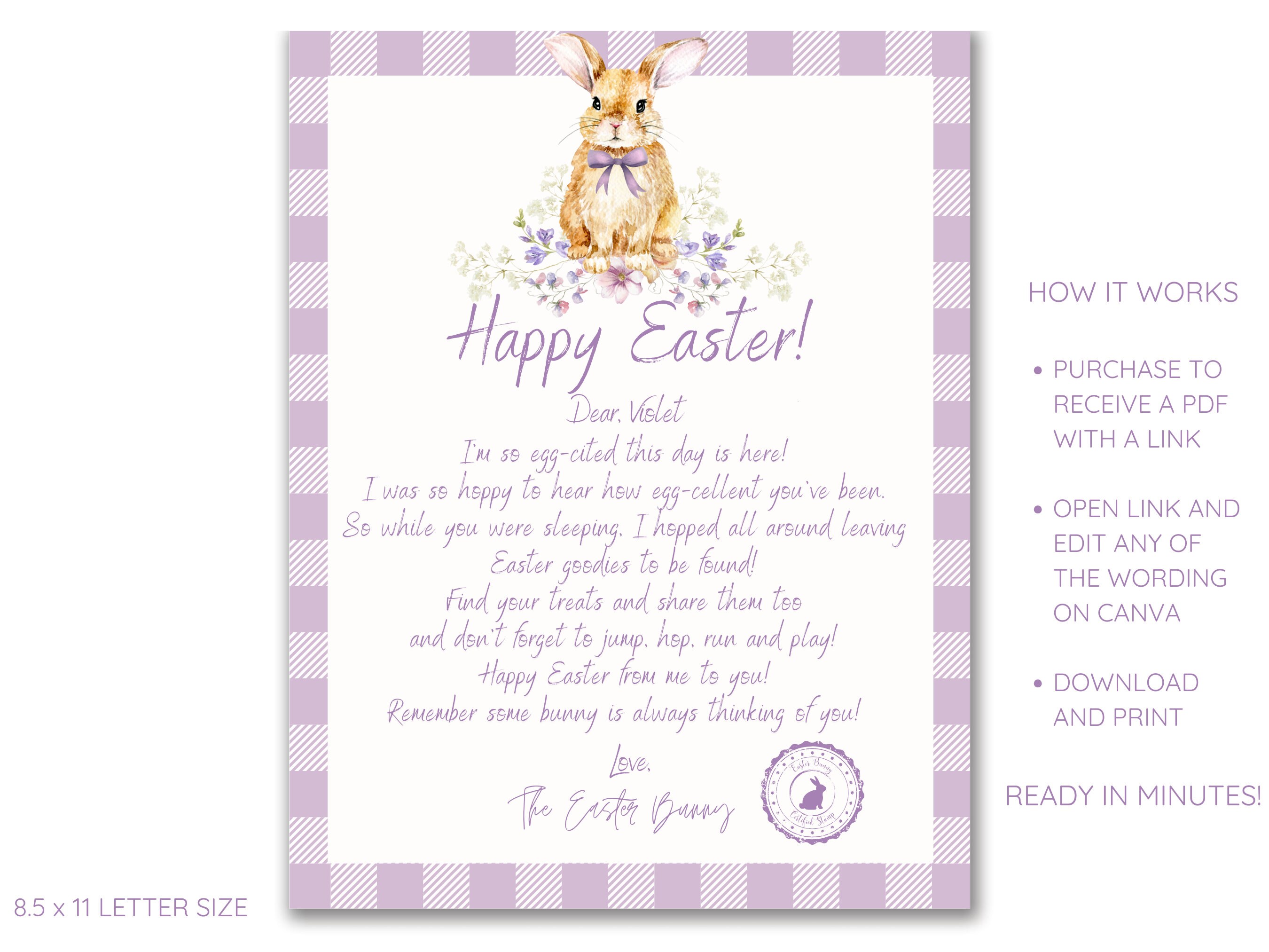 Editable Letter From the Easter Bunny, Kids, Easter Printable, Easter ...