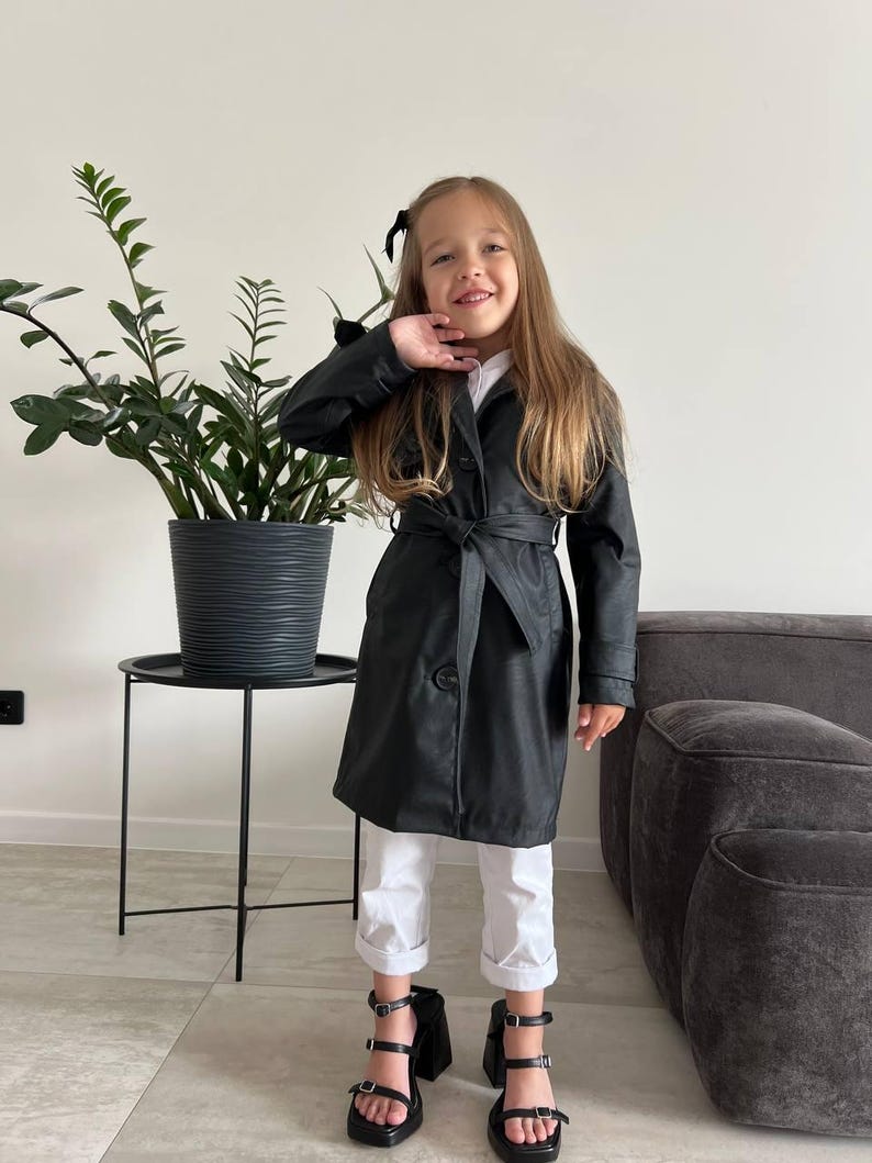 Trench Faux Leather, Trench, Jackets. Stylish Black Faux Leather Trench ...