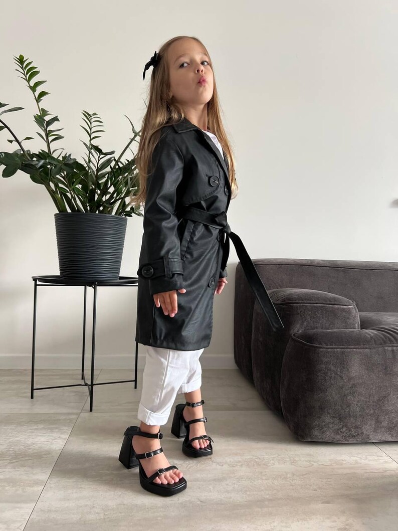 Trench Faux Leather, Trench, Jackets. Stylish Black Faux Leather Trench ...