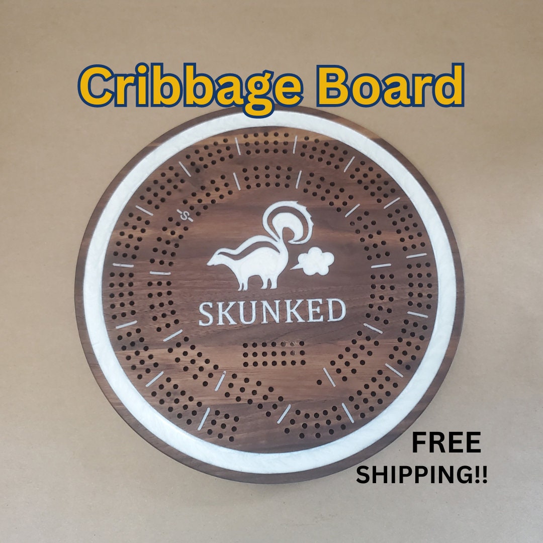 Funny skunked Cribbage Board High Quality Epoxy Cribbage Board Luxury ...