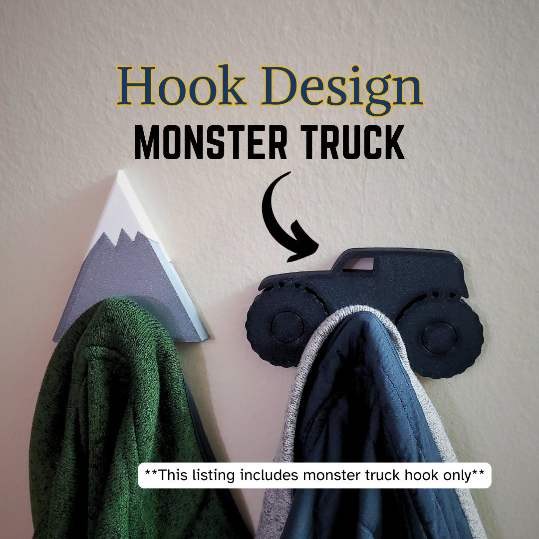 Monster Truck Coat Hook - Compare to Grave Digger Monster Jam Truck ...