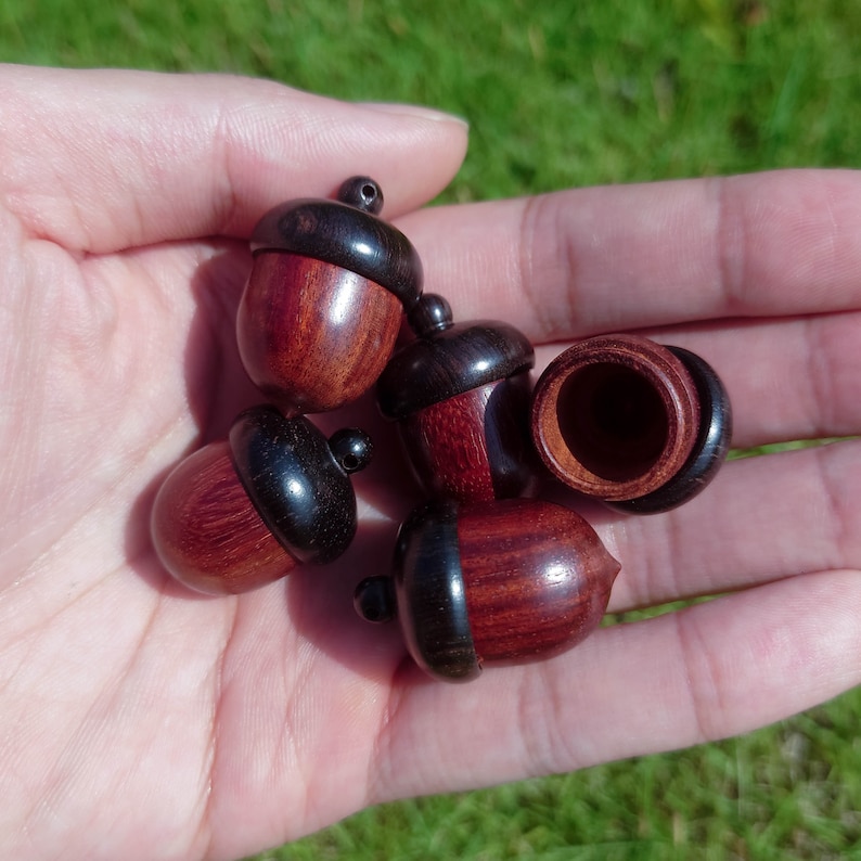 1.2'' Handmade Rosewood Acorn Keepsake Box | Pet Memorial Pendant ...