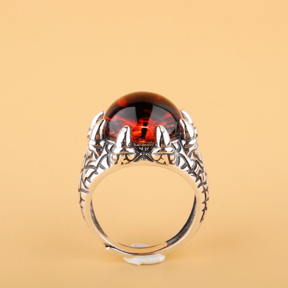 S925 Punk Lord of the Rings Sauron Inspired Evil Eye Ring, Middle Earth ...