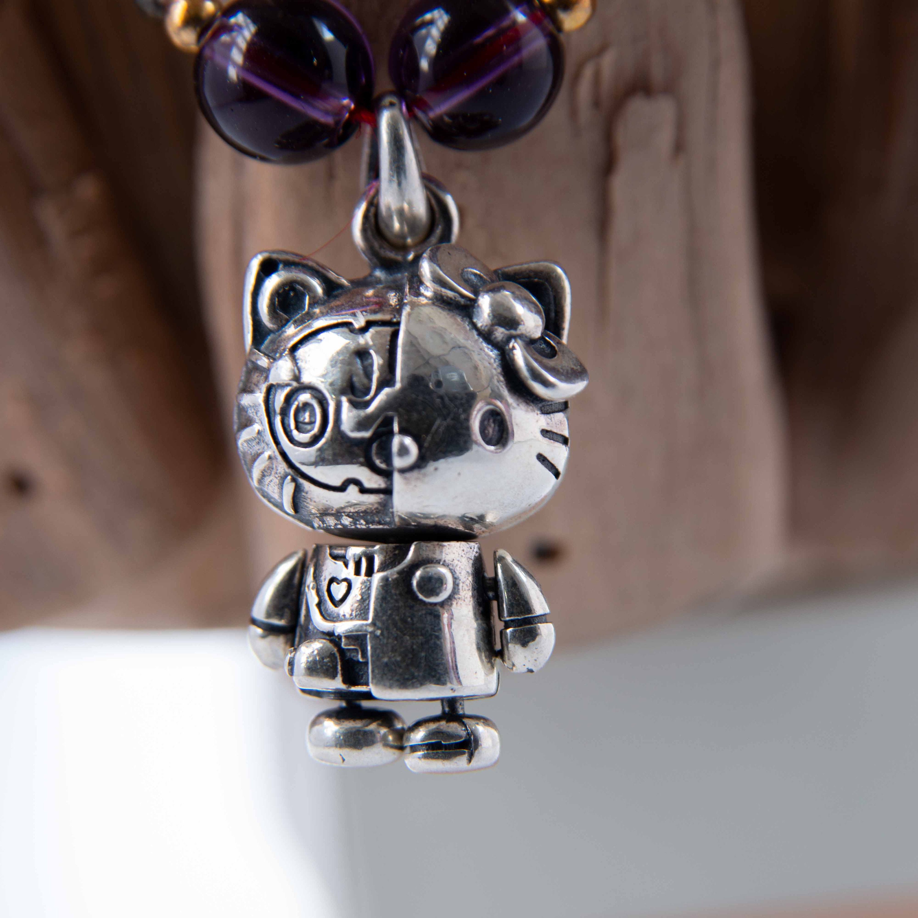 S925 Steampunk Hippie Vintage Kawaii Hello Kitty Pendant, Hello Kitty Necklace, Hello Kitty ...