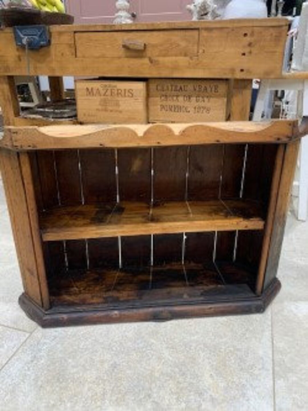 Unusual Vintage Rustic Pine Shelf Unit - Etsy UK