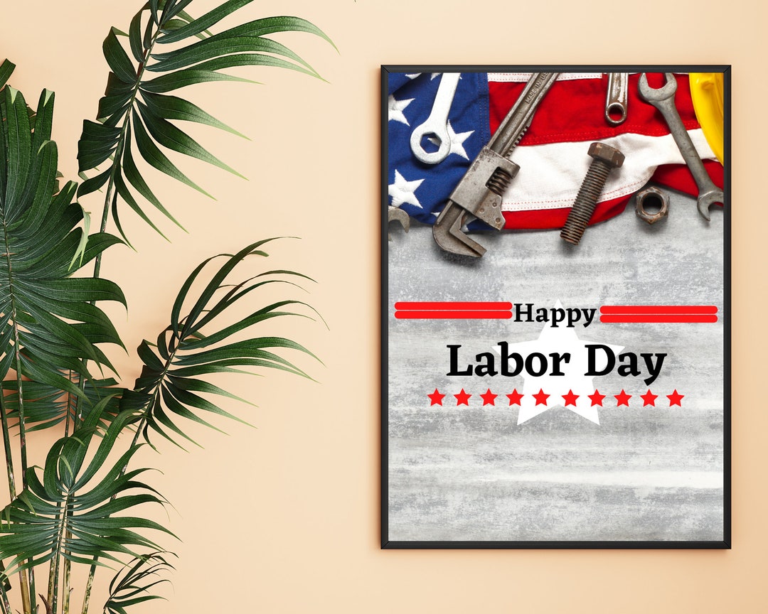 Printable Labor Day Card, Labor Day Postcard, Digital Greeting Card ...