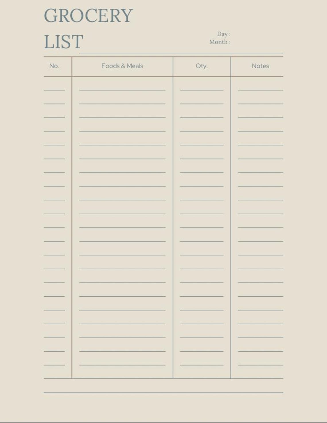 Weekly Meal Planner Printable Food Journal Weekly Food Log and Grocery ...