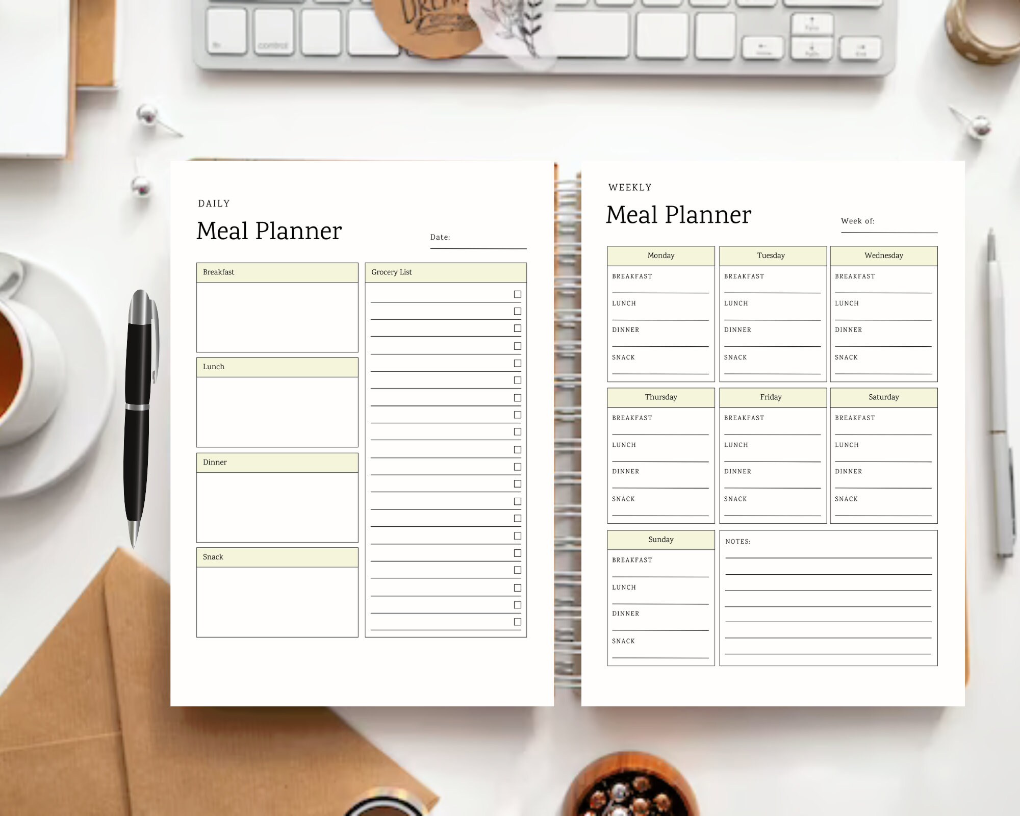 Meal Planner Printable, Daily Meal Planner, Weekly Meal Planner ...