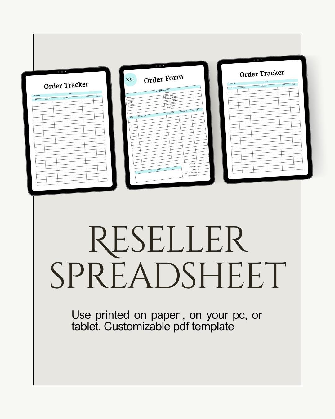 Reseller Spreadsheet Business Spreadhseet Order Form Template for ...