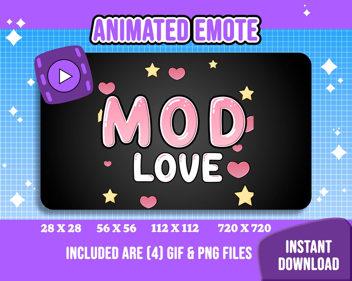 Animated Emote Mod Love / Static & Animated Twitch Emote / Streamtastic / Animated Gif and Png ...