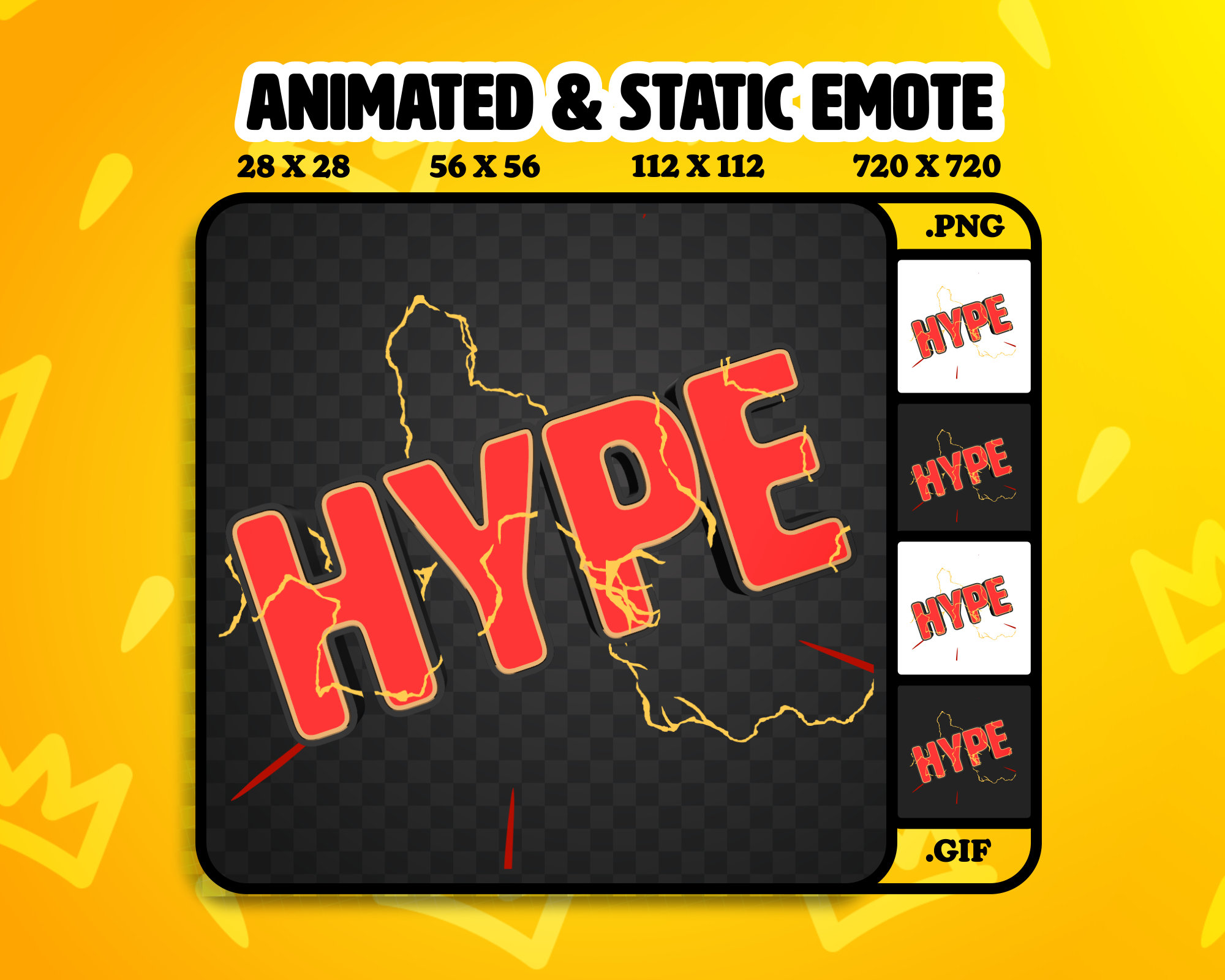3D Animated Emote RED Electric Hype / Static & Animated Twitch Emote ...