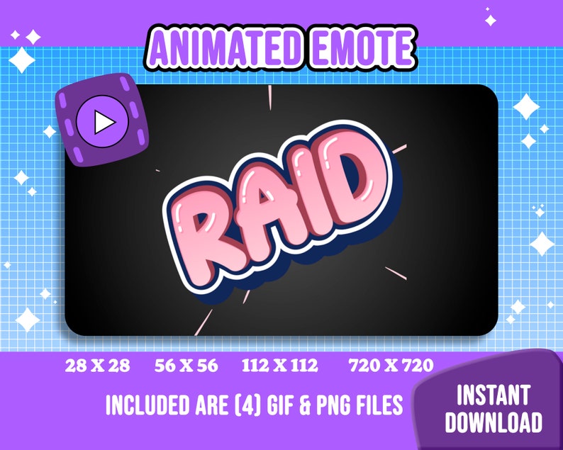 Animated Emote RAID / Static & Animated Twitch Emote / | Etsy