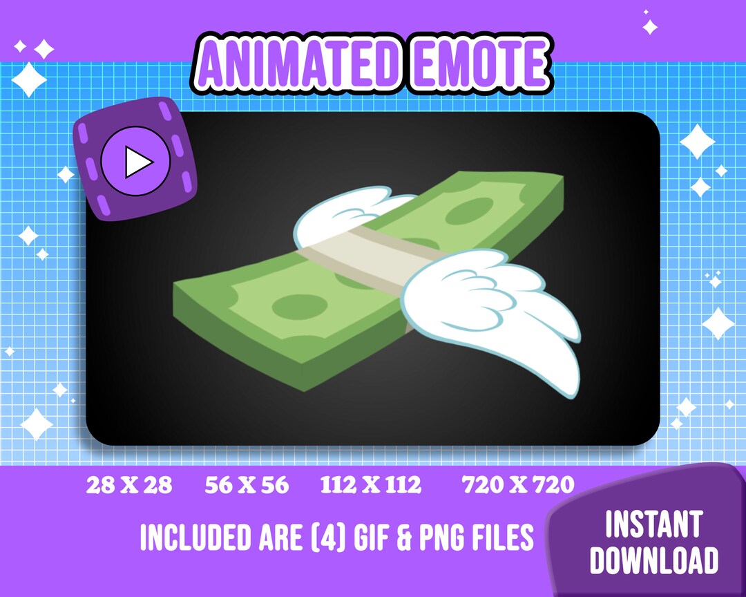 Flying Money Twitch Emote, Animated DONO (digital Download) - Etsy