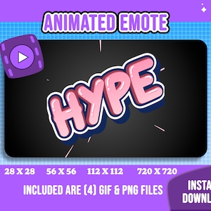 Animated Emote HYPE / Static & Animated Twitch Emote / Streamtastic ...