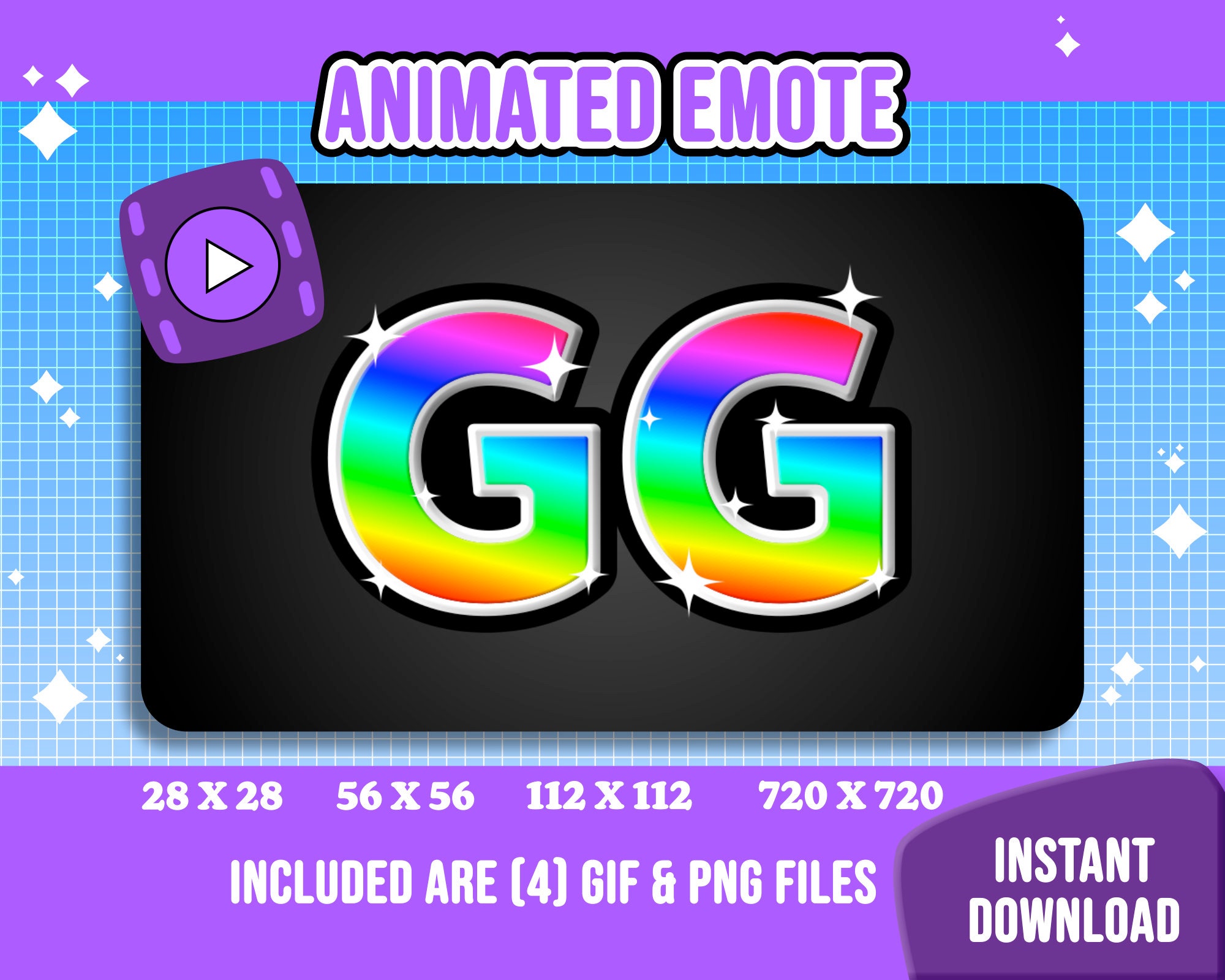 Animated Emote Rainbow GG GOOD GAME / Static & Animated Emote ...