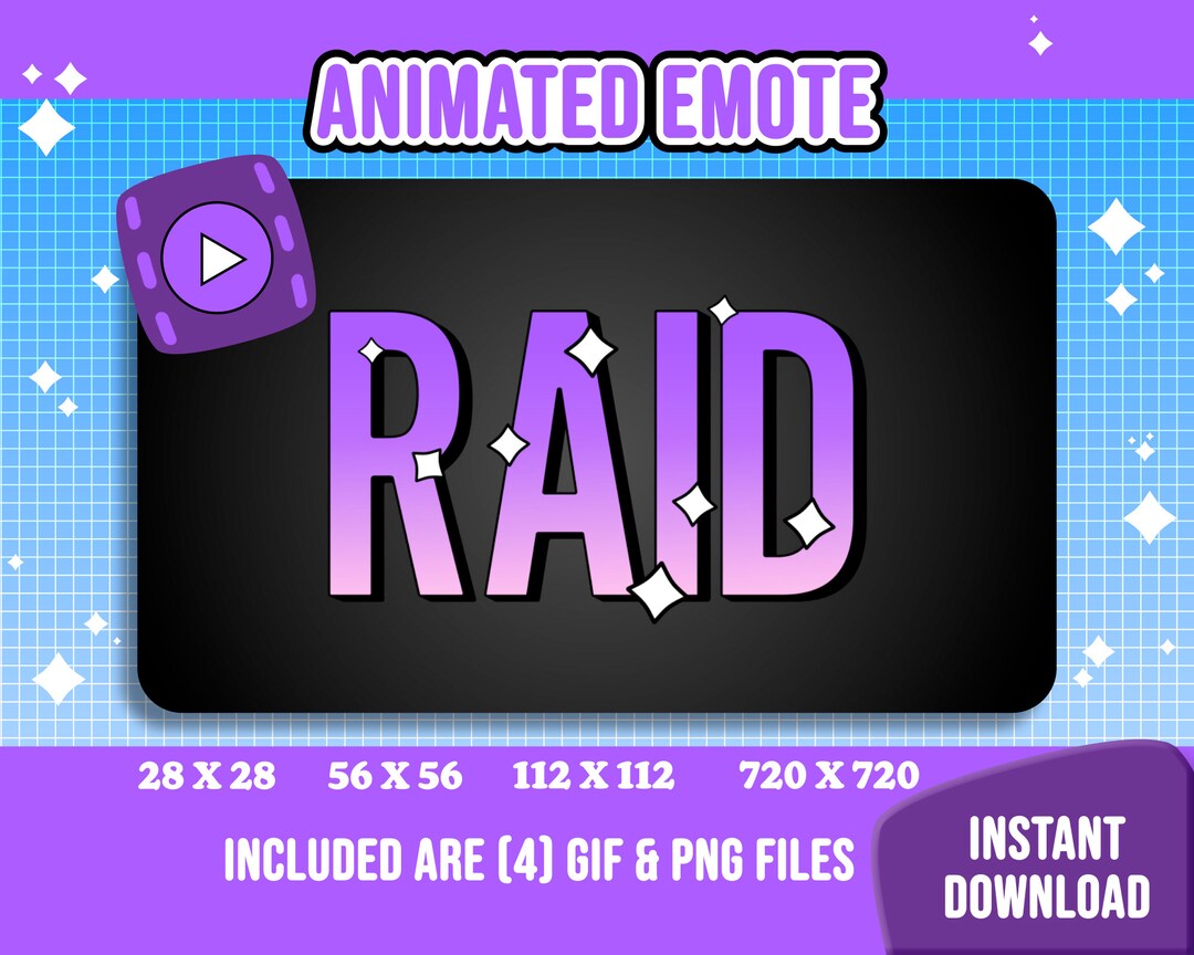 Animated RAID Emote for Twitch, Static & Animated (digital Download) - Etsy