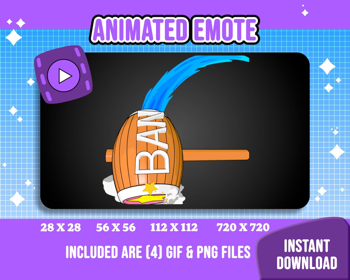 3D Animated Emote BAN HAMMER / Static & Animated Emote / Streamtastic ...