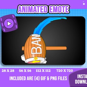 3D Animated Emote BAN HAMMER / Static & Animated Emote / Streamtastic ...
