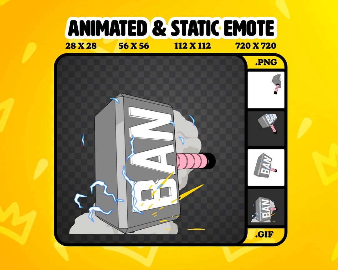 Animated Ban Hammer Emote, GIF & PNG (digital Download) - Etsy