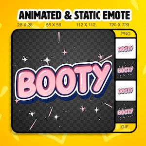 Animated BOOTY Text Emote / Static & Animated Twitch Emote / Streamtastic / Animated Gif and Png ...