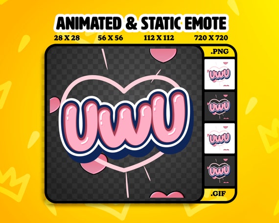 Emote animado UwU / Static & Animated Twitch Emote / - Etsy México