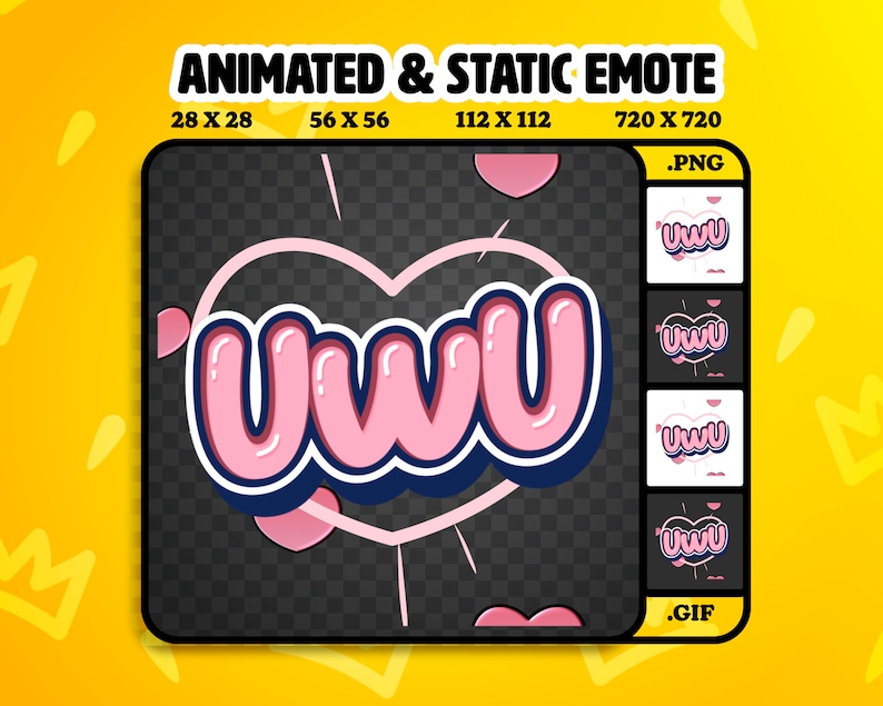 Animated Uwu Emote, Twitch Stream Emotes (GIF & PNG, Instant Download ...